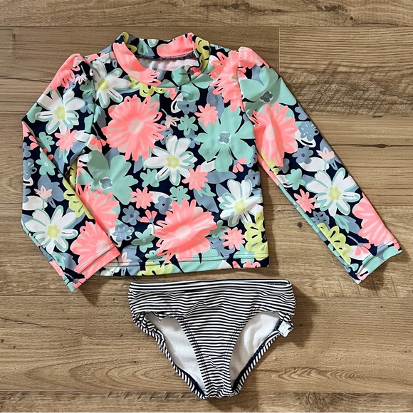 Carter's | Swim | 2 Piece Swim Suit With Rash Guard And Bikini Bottoms ...